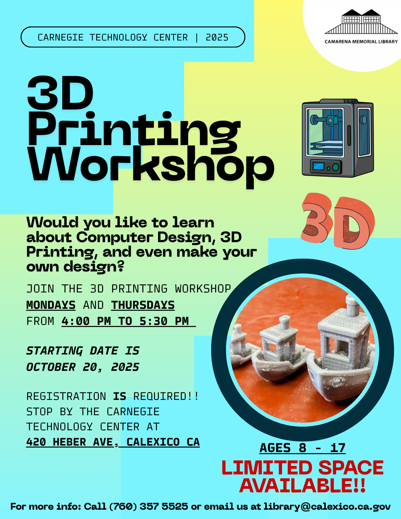 3D Printing Workshop | Camarena Memorial Library